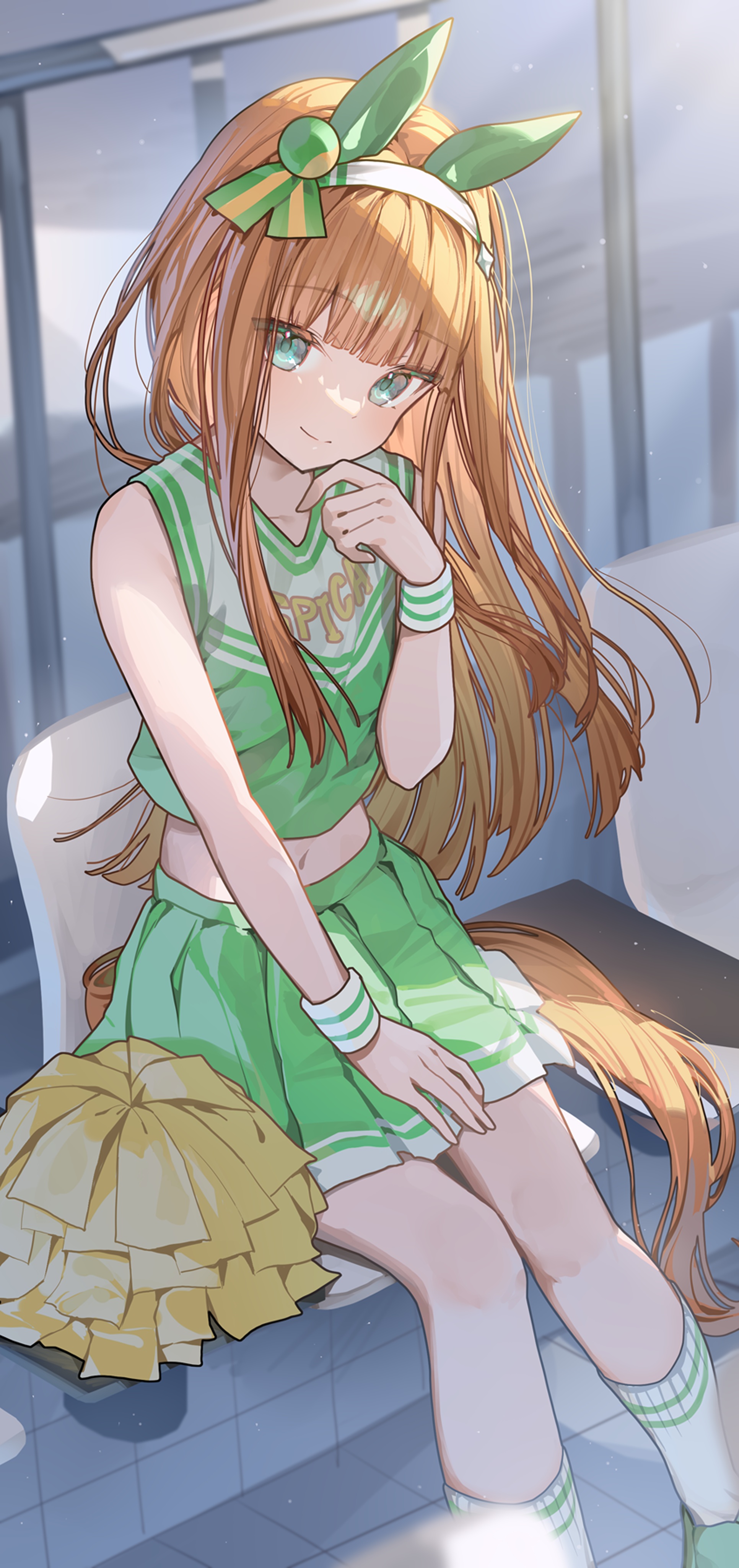 ningen mame uma musume pretty derby silence suzuka (umamusume) animal ears cheerleader tail ...